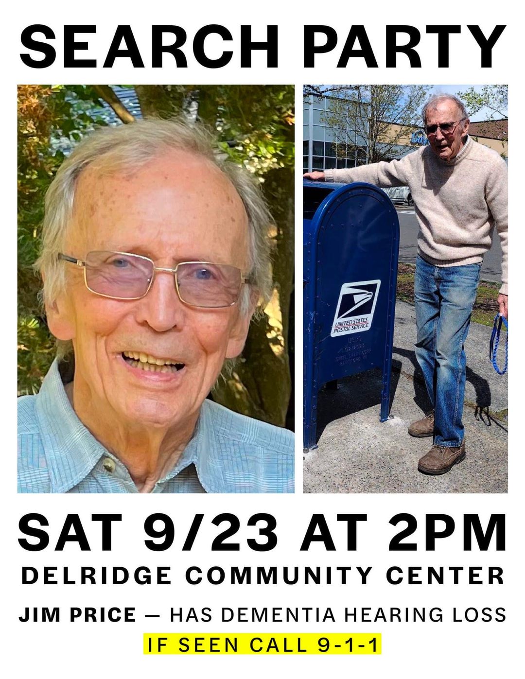 Search party will search for missing man: Jim Price has been gone since ...